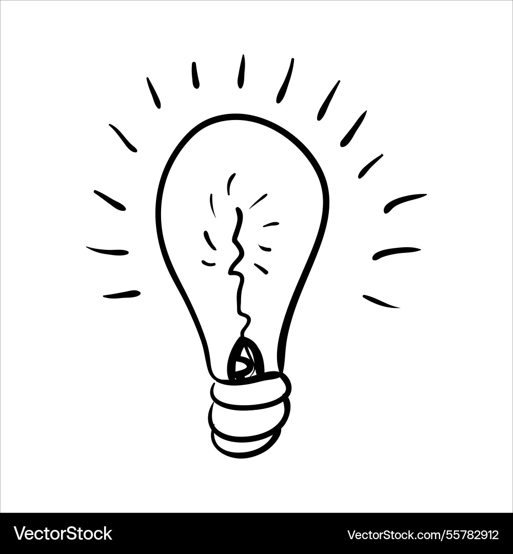 Sketch of light bulb Royalty Free Vector Image
