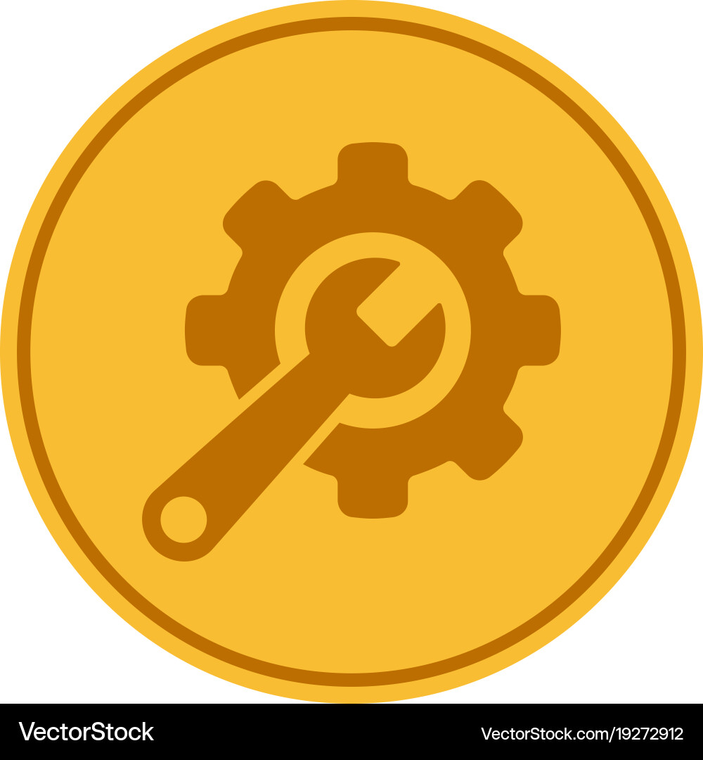 Tools gold coin Royalty Free Vector Image - VectorStock