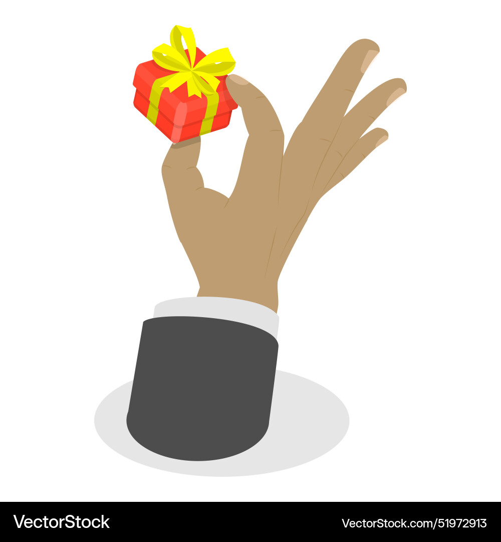 3d isometric flat of hand gesture set Royalty Free Vector