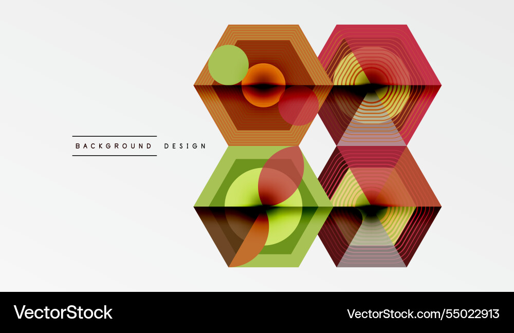 Hexagons diamonds pattern geometric repeating Vector Image