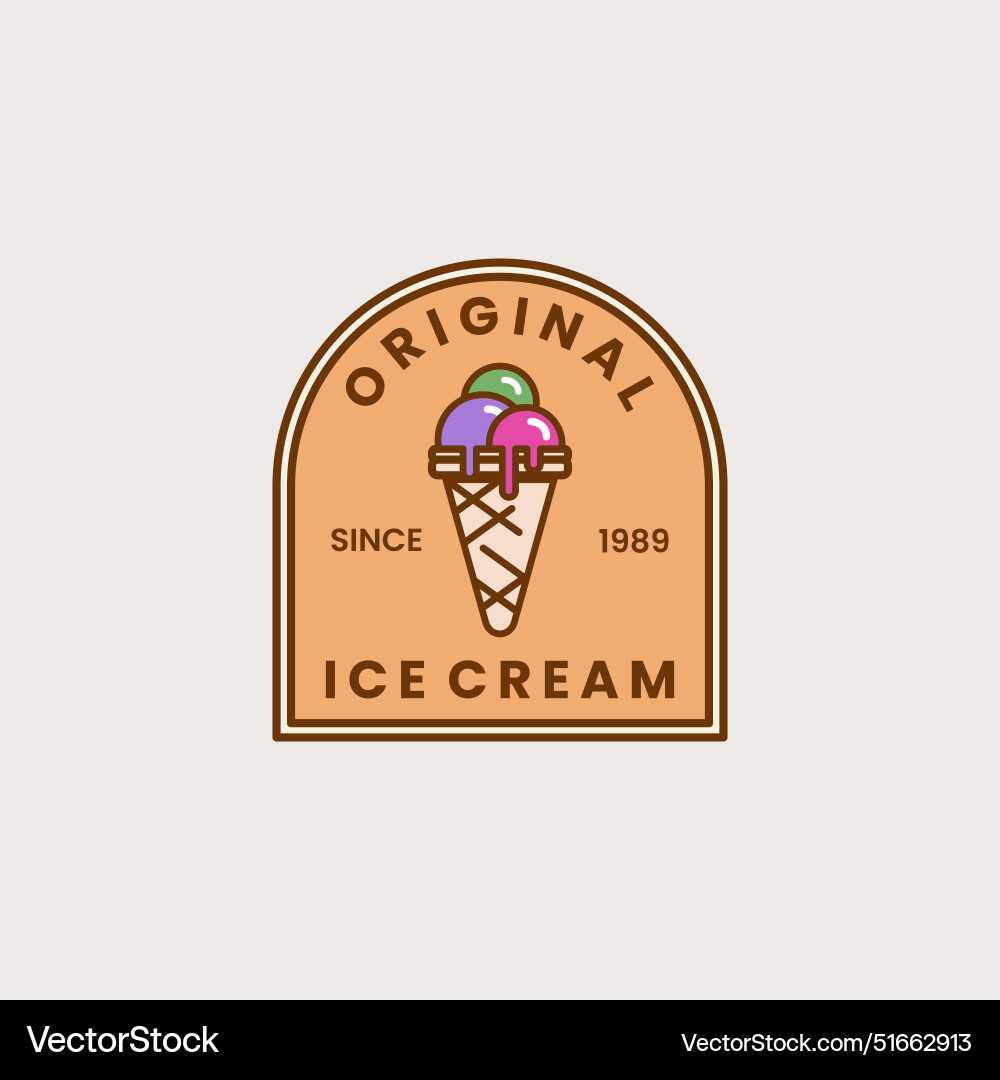 Ice cream label ice cream logo design Royalty Free Vector