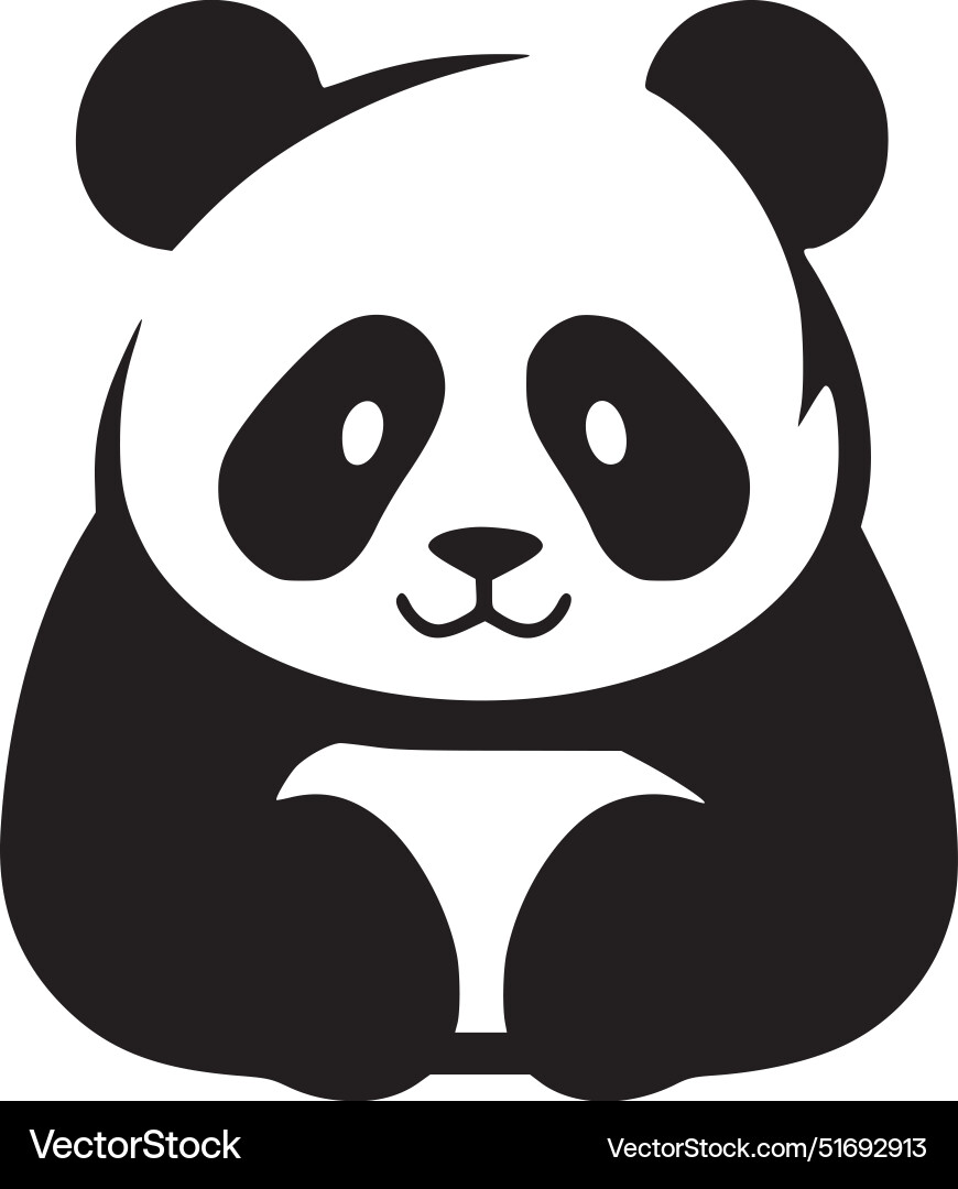 Panda - minimalist and simple silhouette Vector Image