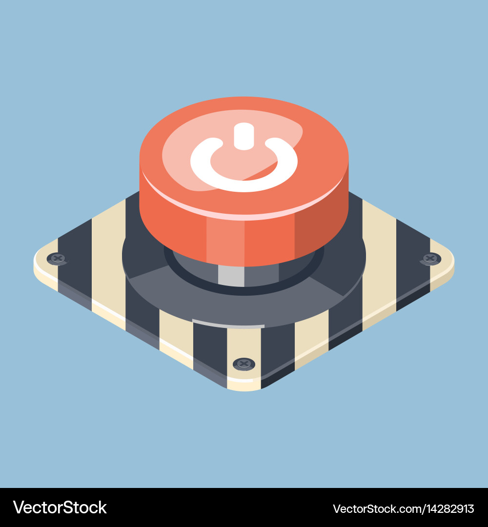 Red Emergency Stop Start Button Royalty Free Vector Image