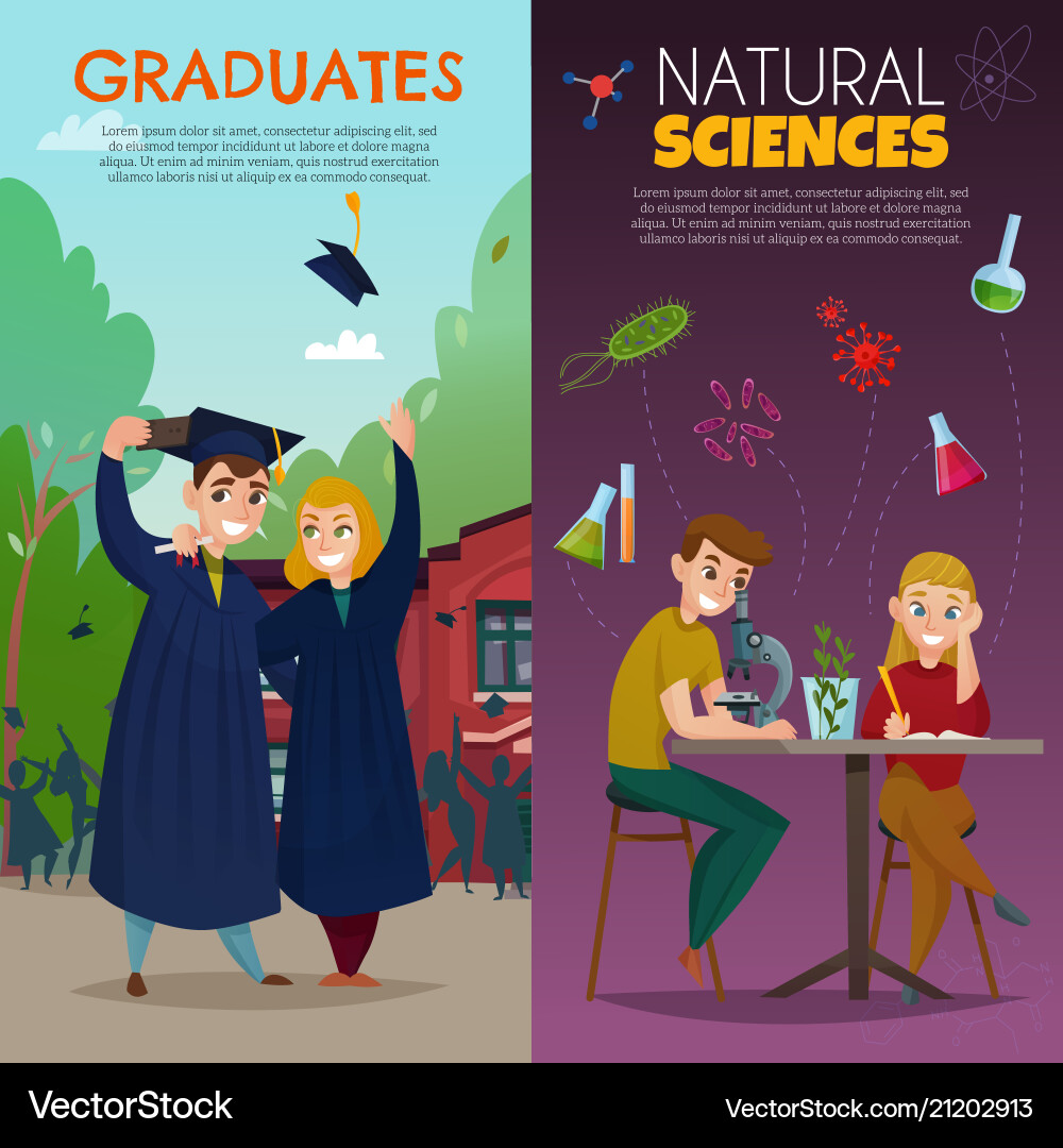 School students cartoon banners Royalty Free Vector Image