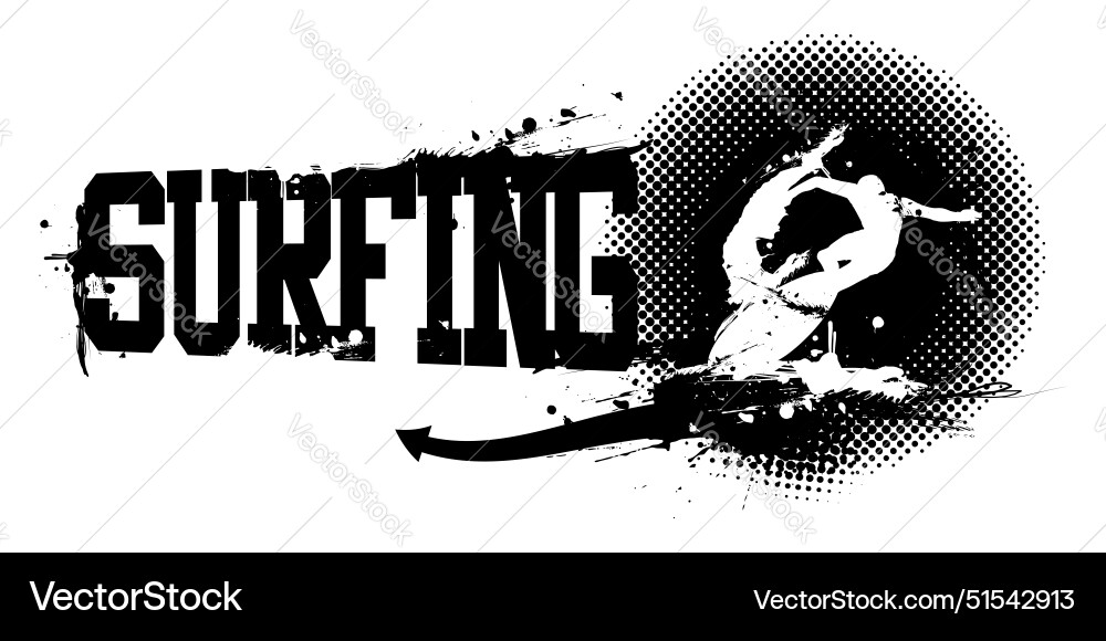 Surfing waves banner Royalty Free Vector Image