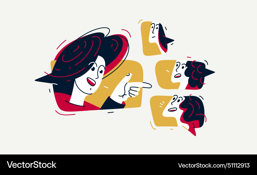 Team of young people having a discussion Vector Image