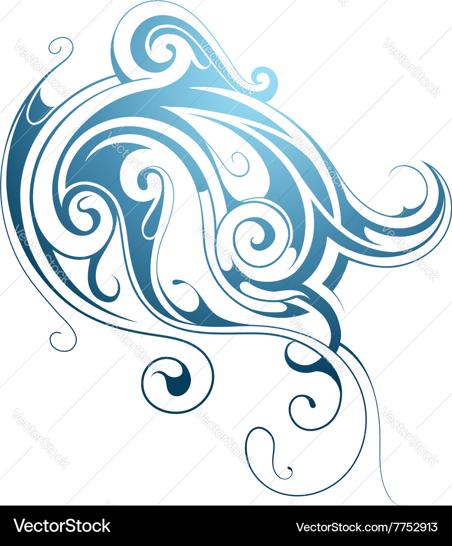 Water Swirl Ornament Royalty Free Vector Image