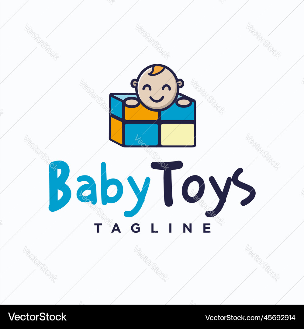 Baby toys logo template icon Royalty Free Vector Image