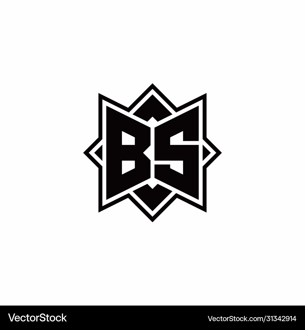 Bs monogram logo with square rotate style outline Vector Image