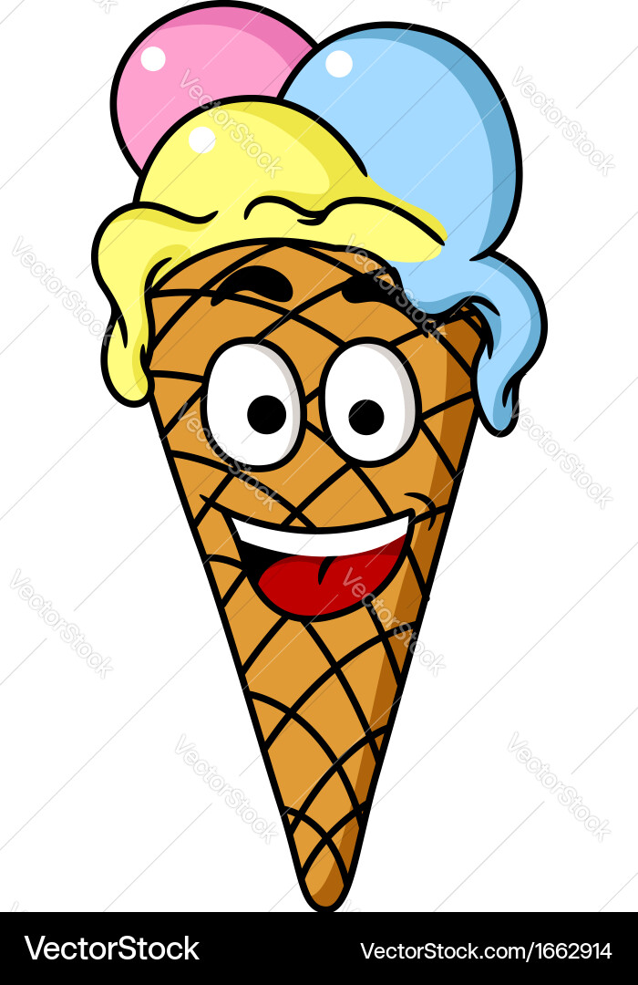 Funny ice cream Royalty Free Vector Image - VectorStock