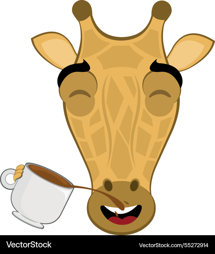 Giraffe drinking coffee Royalty Free Vector Image