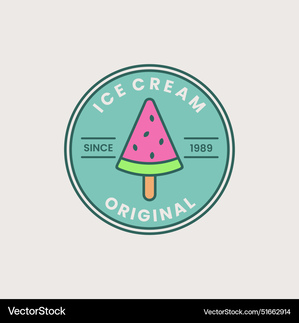 Ice cream label ice cream logo design Royalty Free Vector
