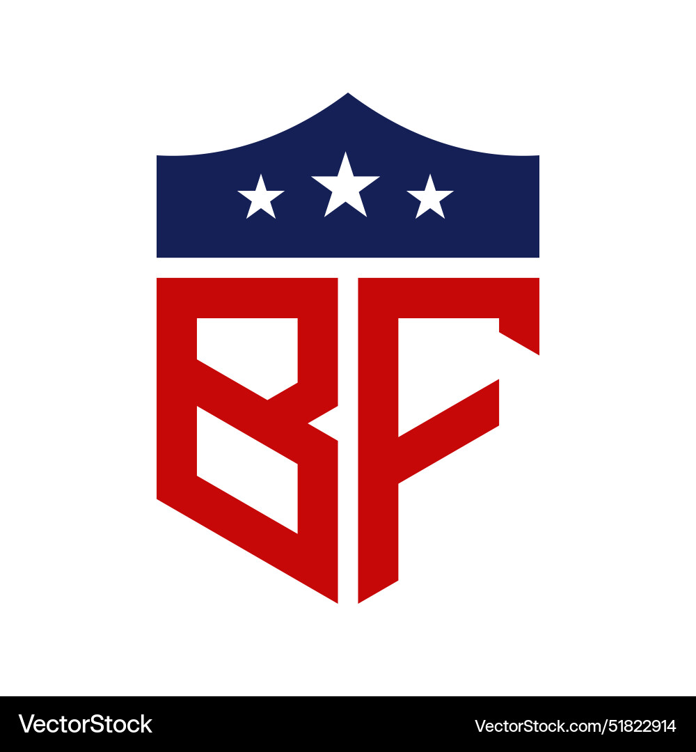 Patriotic bf logo design letter Royalty Free Vector Image