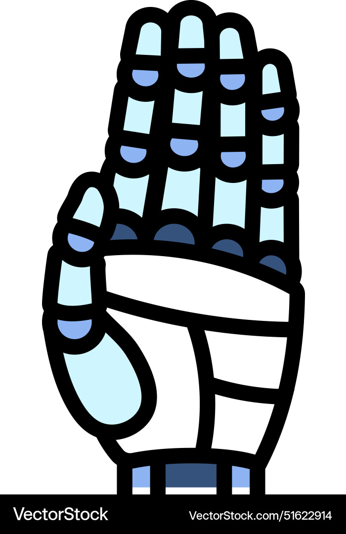 Stop robot hand gesture color icon Royalty Free Vector Image