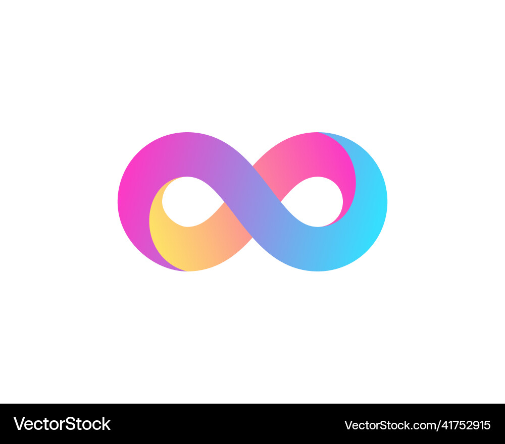 Abstract bright gradient infinity logotype Vector Image