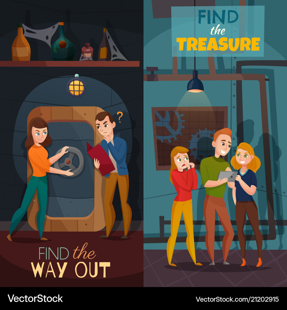 Adventure Quest Game Banners Royalty Free Vector Image