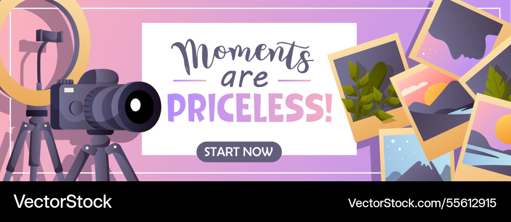 Banner with nostalgic photo prints Royalty Free Vector Image