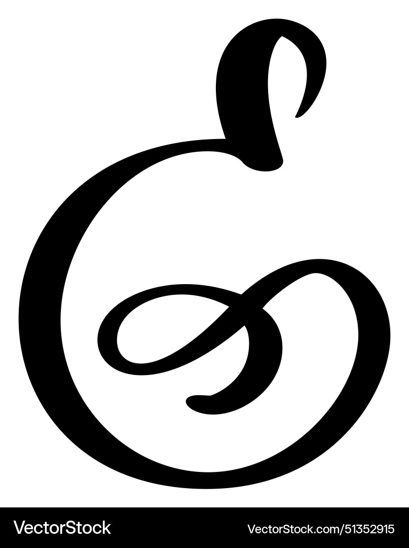 Calligraphy hand drawn letter e logo Royalty Free Vector