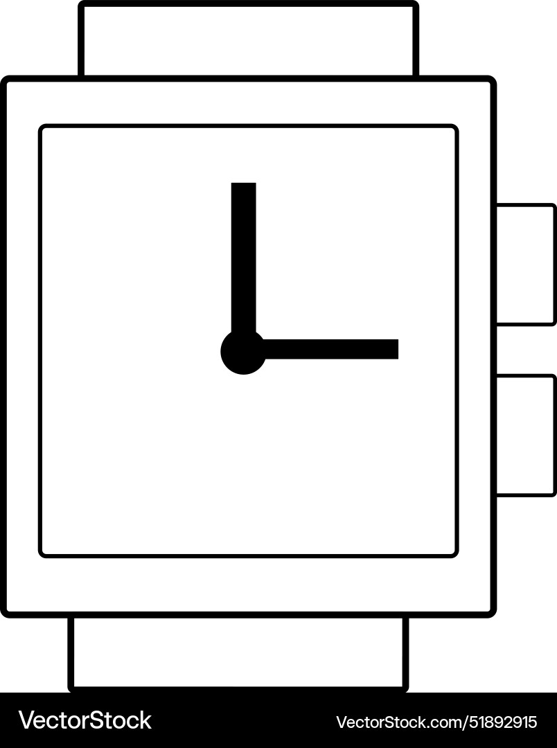 Clock time outline icon Royalty Free Vector Image