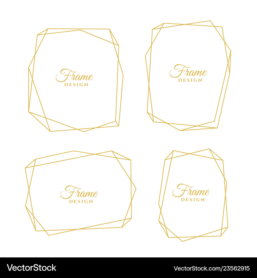 Golden Geometric Frame Set Royalty Free Vector Image