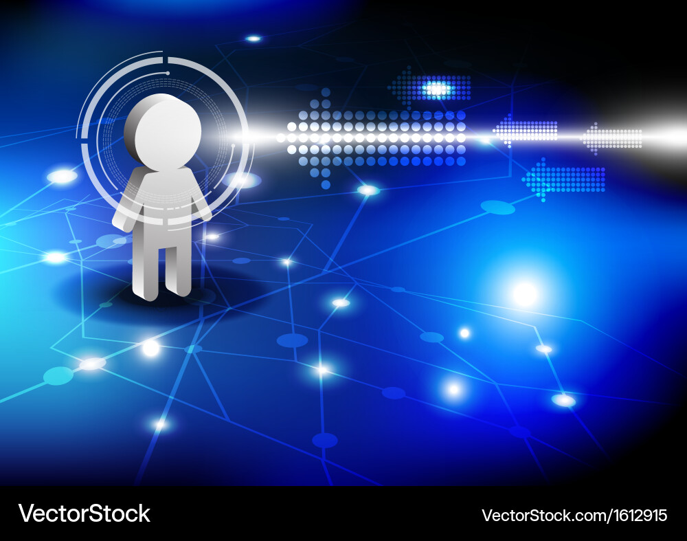 Human and network background Royalty Free Vector Image