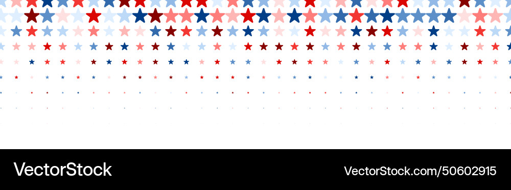 Patriotic star border on white Royalty Free Vector Image
