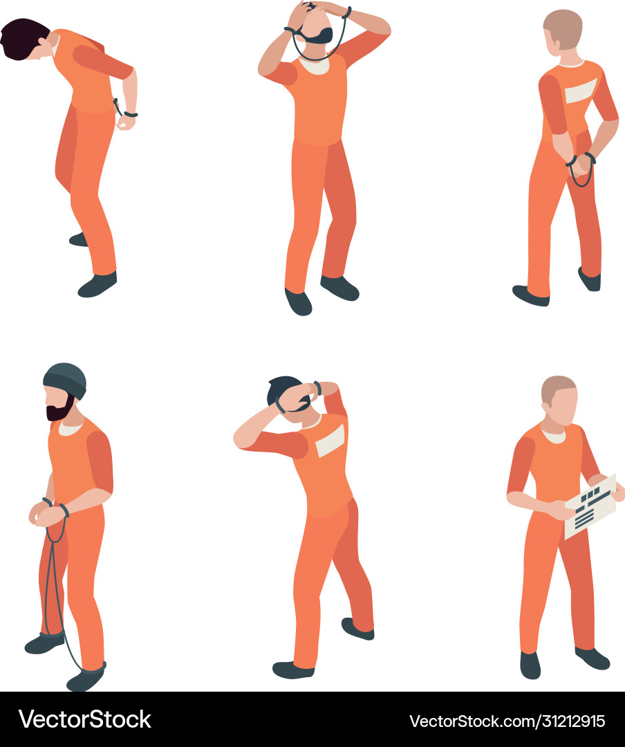 Prisoner characters jail guy bandit thief Vector Image