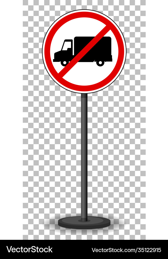 Red traffic sign on transparent background Vector Image
