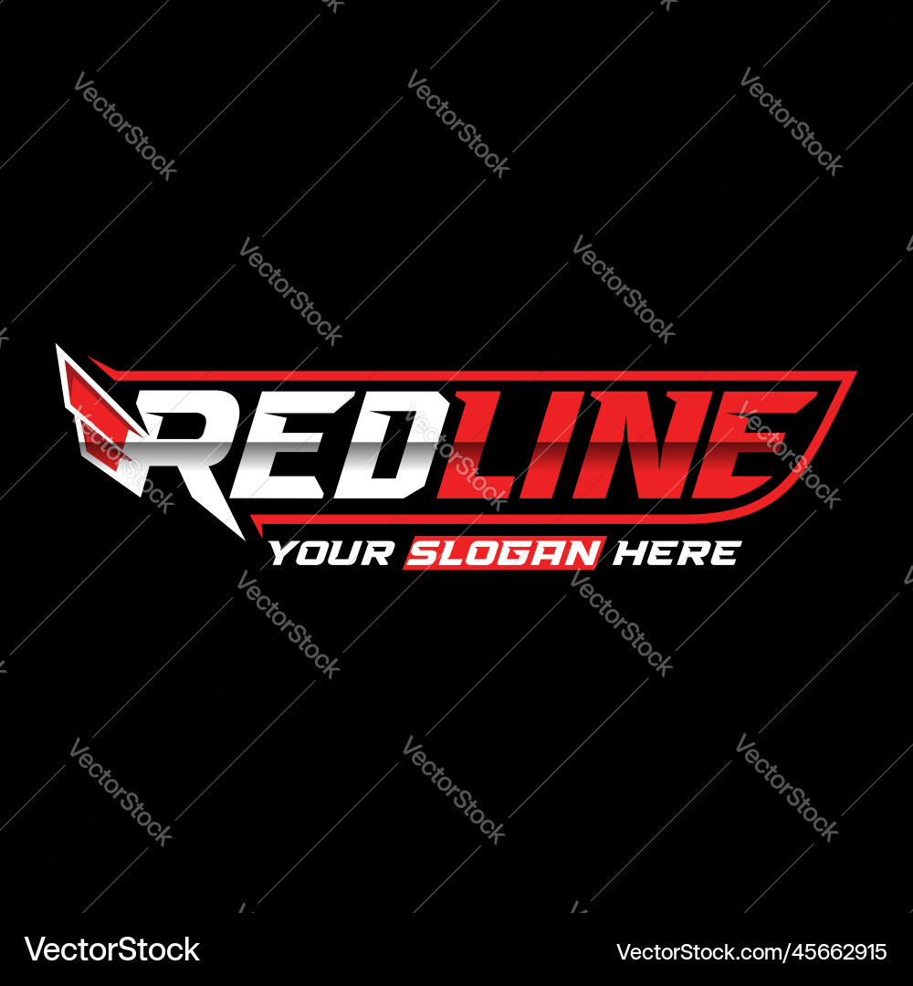Redline logotype design symbol car logo Royalty Free Vector