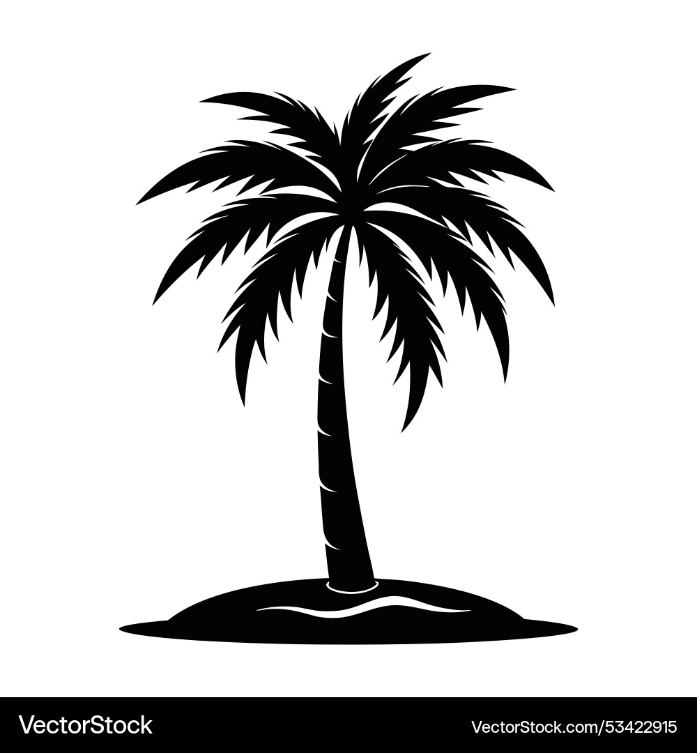 Simple palm tree silhouette design Royalty Free Vector Image Simple palm tree silhouette design Royalty Free Vector Image