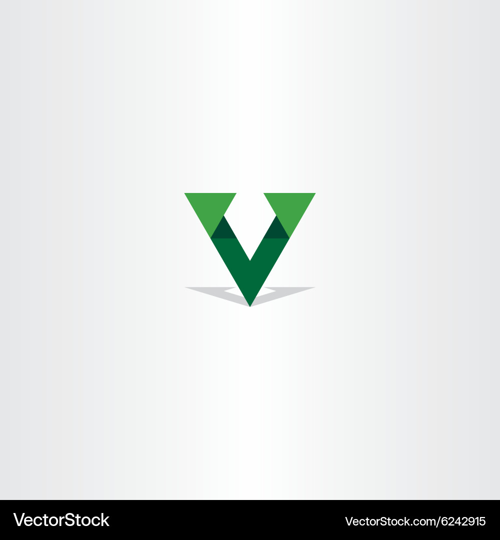 Triangle green letter v logo icon Royalty Free Vector Image