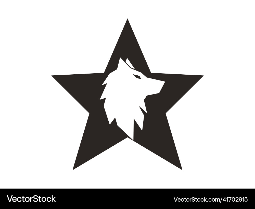 Wolf star logo image Royalty Free Vector Image