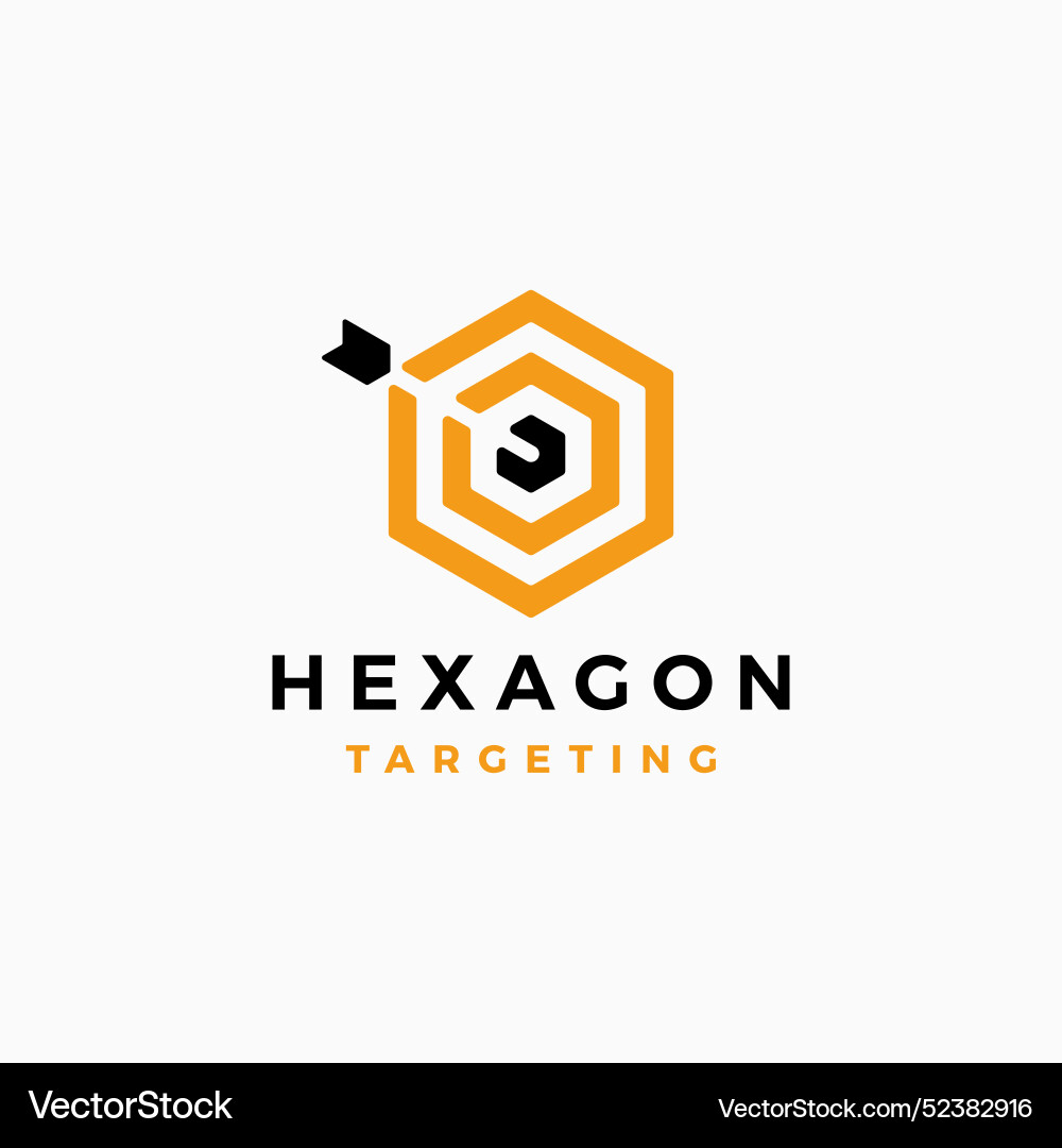 Hexagon hexagonal targeting bullseye marketing Vector Image