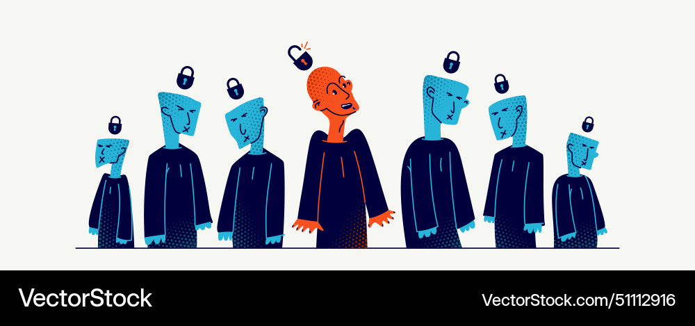 Matrix mind control and totalitarian society Vector Image