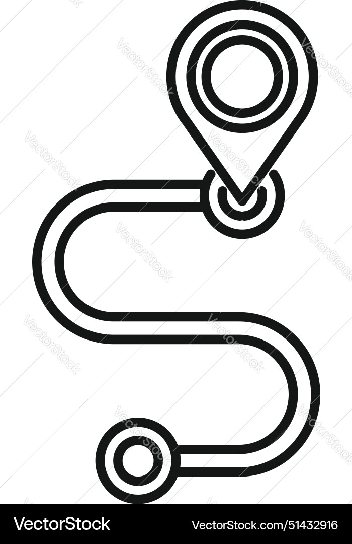 Route path with pin marker icon Royalty Free Vector Image