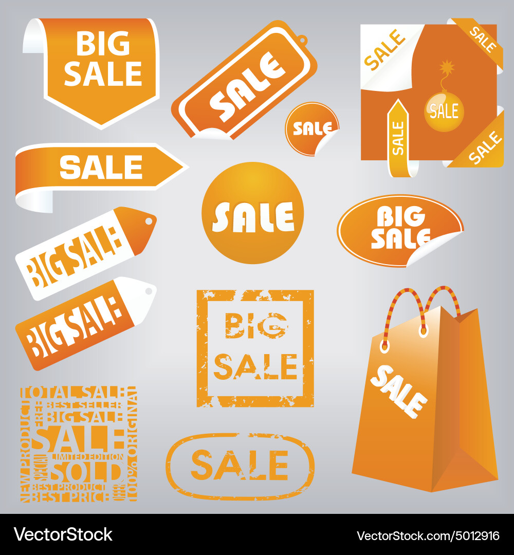Sale labels Royalty Free Vector Image - VectorStock