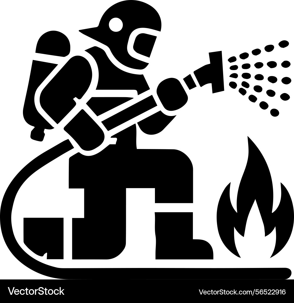 Simple icon of a fireman logo design Royalty Free Vector