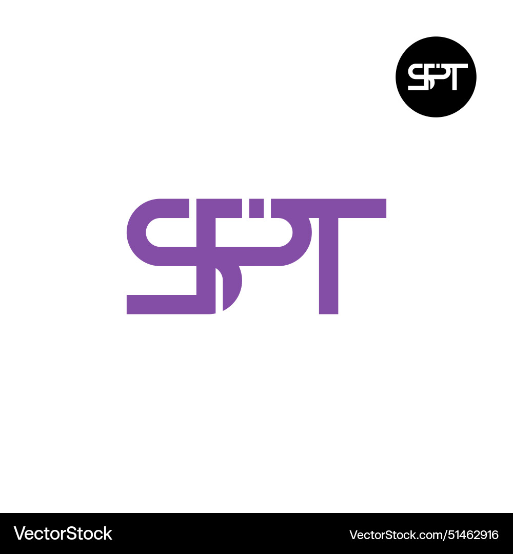 Spt logo letter monogram design Royalty Free Vector Image