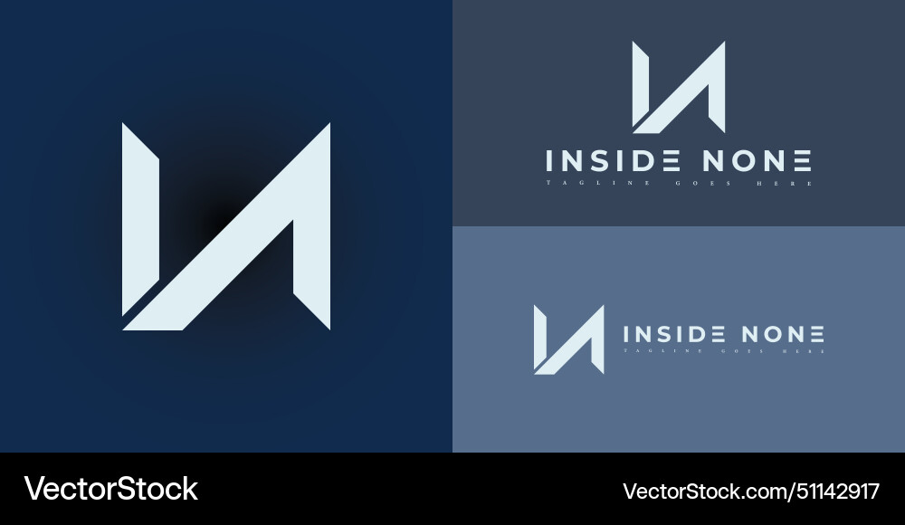 Abstract initial square letter in or ni logo Vector Image