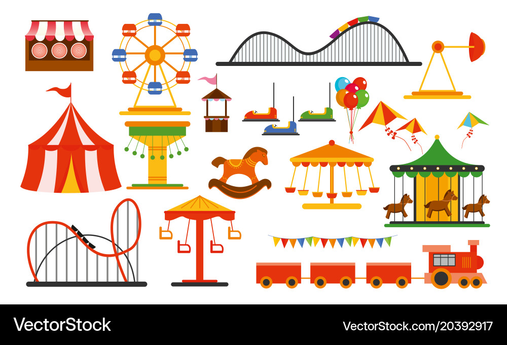 Amusement park elements Royalty Free Vector Image