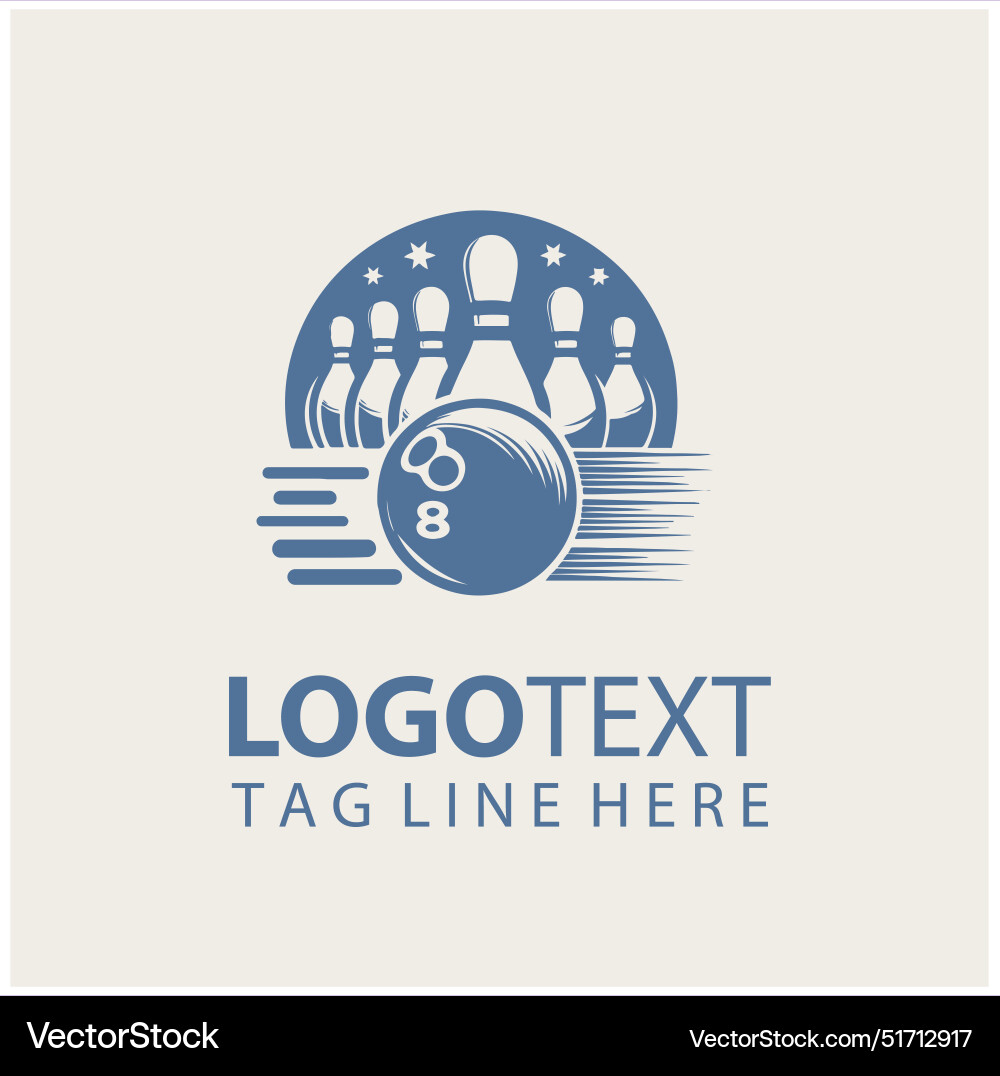 Bowling ball logo Royalty Free Vector Image - VectorStock