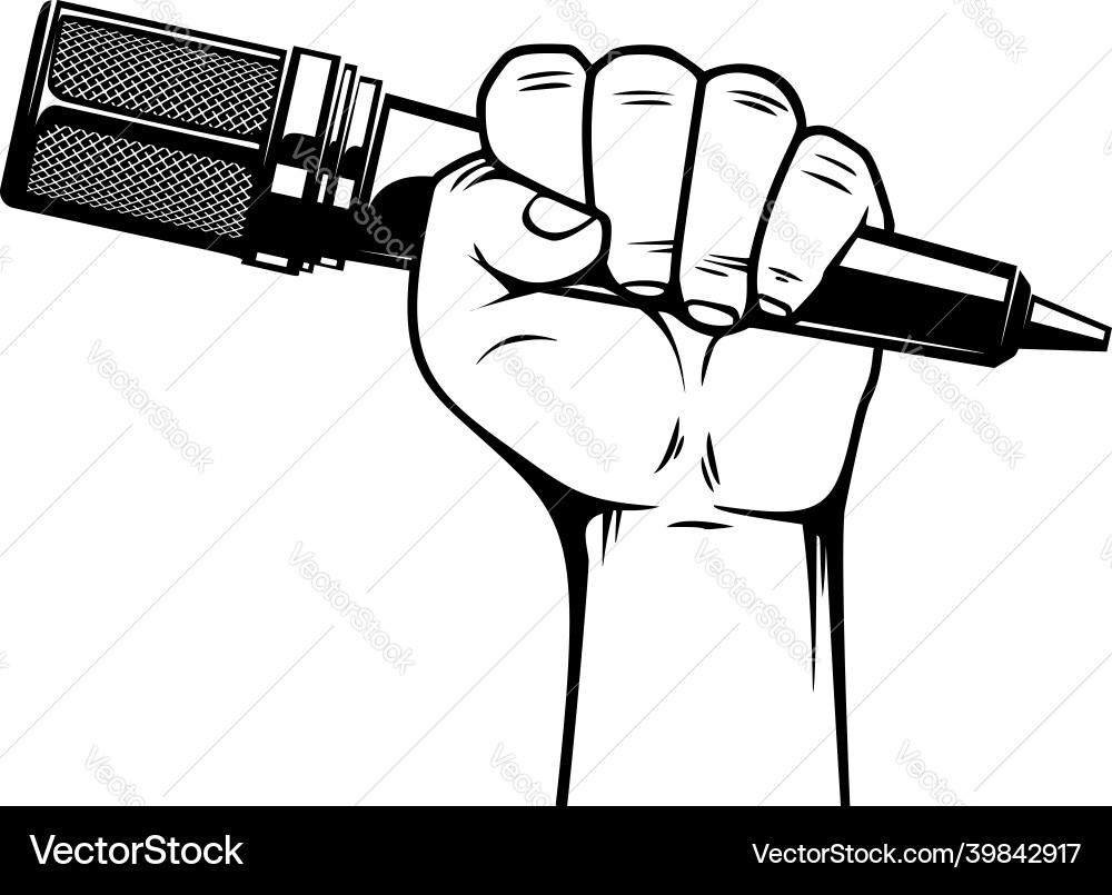 Human hand with microphone design element Vector Image