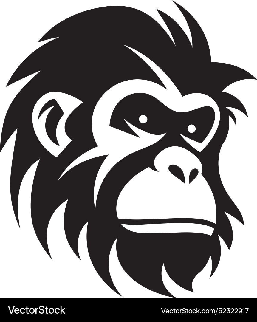 Midnight monochrome primate symphony monk Vector Image