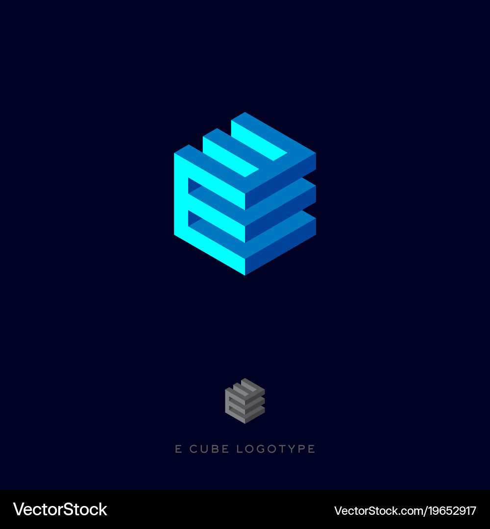 Modern Blue Cube Logo – Royalty-Free Vector | VectorStock