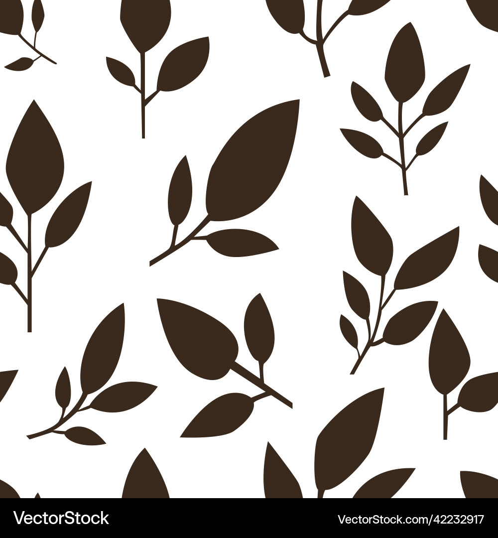 Monochrome leaves silhouette botany design Vector Image