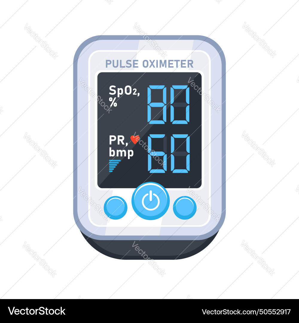 Pulse oximeter device to measure oxygen Royalty Free Vector