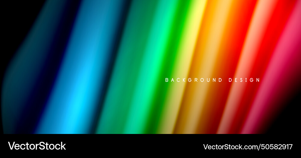 Rainbow color wave lines on black techno Vector Image