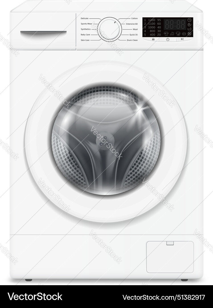 Realistic washing machine Royalty Free Vector Image