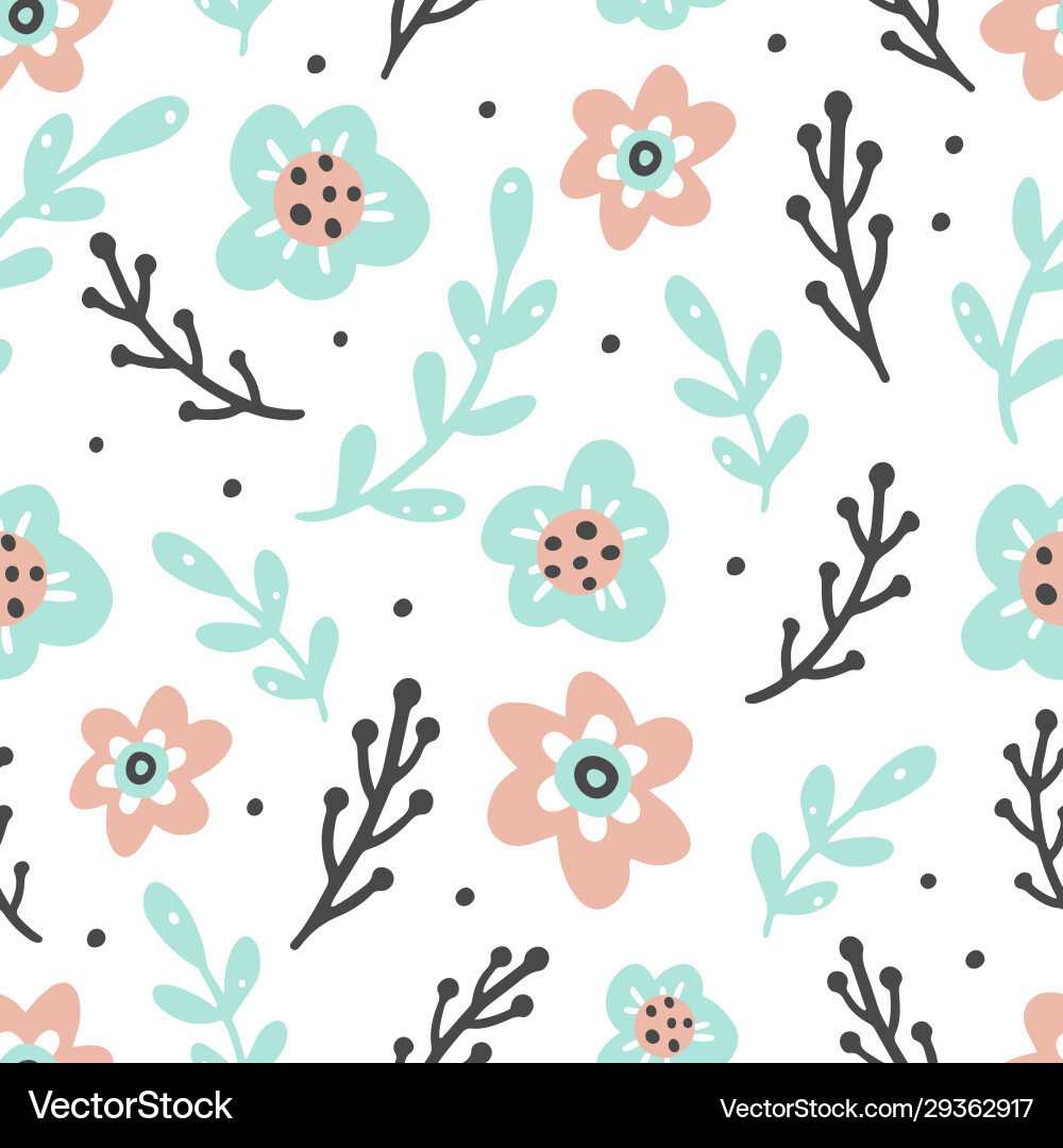 Sipmle seamless pattern flower Royalty Free Vector Image
