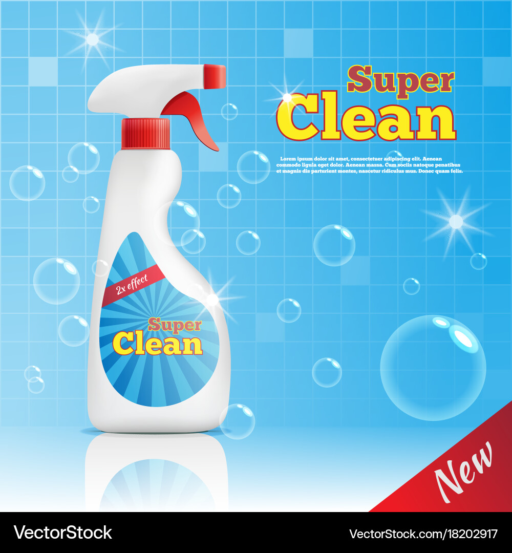 Super cleaner advertising background Royalty Free Vector